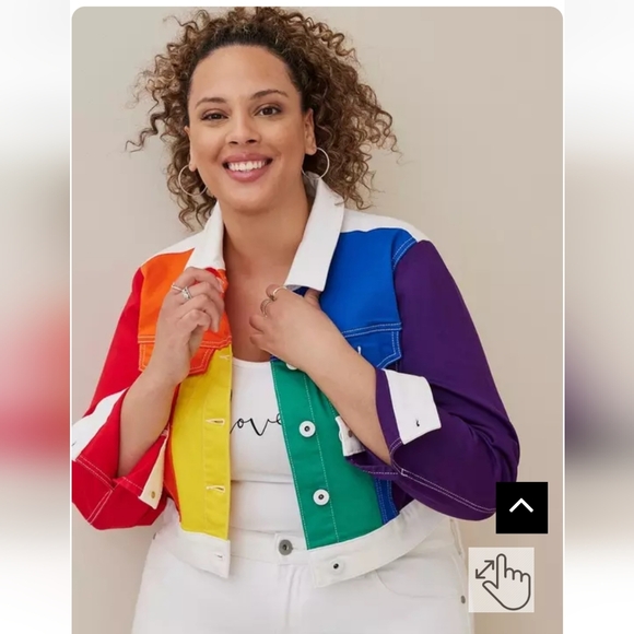 torrid | Jackets & Coats | Torrid Always Proud Denim Jacket Rainbow ...